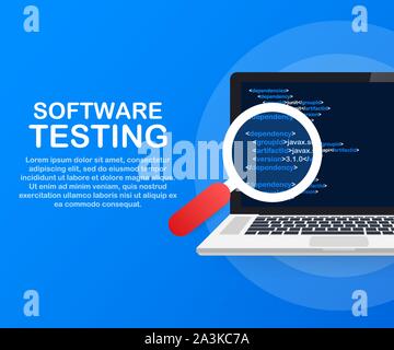 Software testing. Software development workflow process coding testing ...