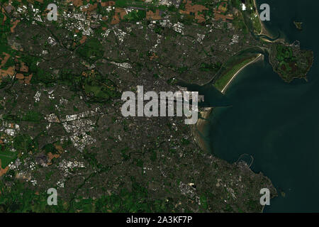 Satellite view of Ireland from space at night. Beautifully detailed ...