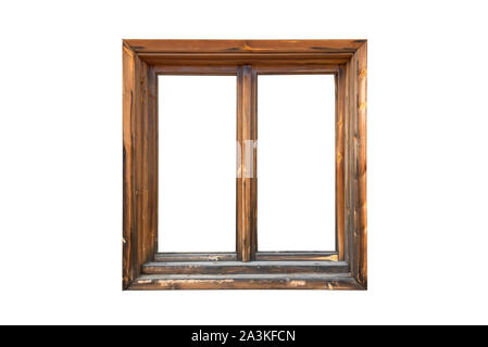 Square wooden window isolated on white background Stock Photo - Alamy