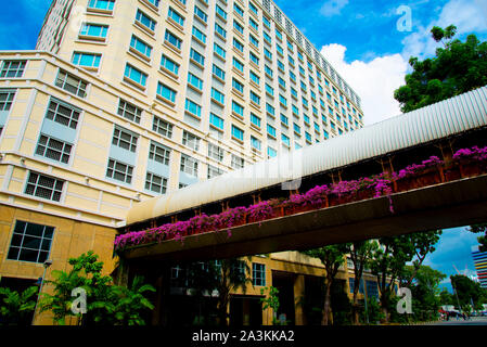 Overhead Pedestrian Bridge - Singapore City Stock Photo - Alamy