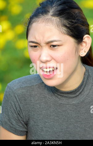 An A Confused Female Woman Stock Photo - Alamy