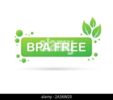 Green colored BPA free emblems, badge, logo, icon. Vector stock ...