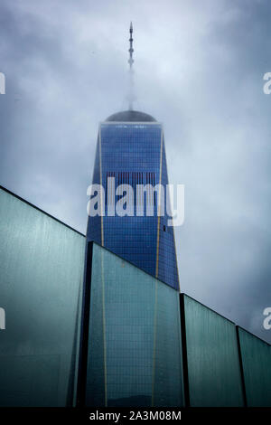 The almost finished One World Trade Center and West Street in New York ...
