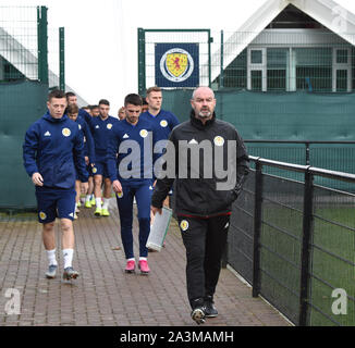 Moscow, Russia - Oct 19, 2019: Young boy jumping with his BMX Bike at pump track. BMX race ...