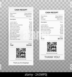 Shop receipt realistic isolated vector illustration. Direct paper ...
