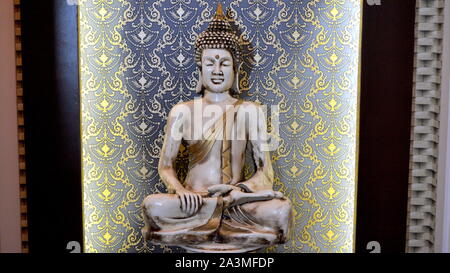 Buddha at entrance of hamam and spa in Turkey, relaxation centre and ...