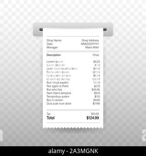 Vector Realistic 3d Paper Printed ATM Transaction Record Receipt Set ...