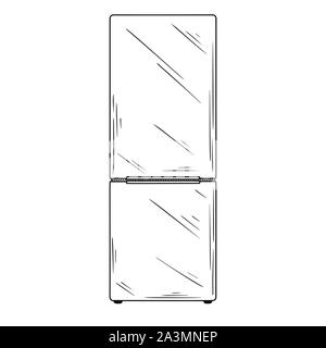 Refrigerator drawing. Line isolated on clean background. Vector Stock ...