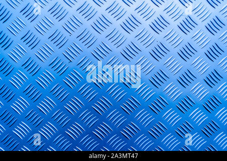 Checker plate blue Stock Photo - Alamy