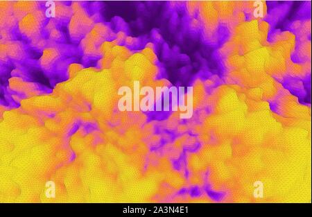 Fire and smoke. Mosaic. 3d perspective grid background texture ...