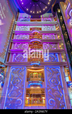 The multi floor atrium on board the Royal Caribbean cruise ship ...