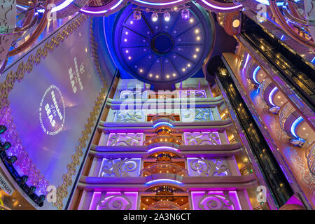 The multi floor atrium on board the Royal Caribbean cruise ship ...