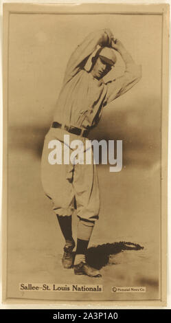 A portrait of Slim Sallee, a pitcher for the St. Louis Cardinals during ...