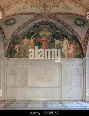 South Corridor, Great Hall. Mural in arched panel by Henry O. Walker ...