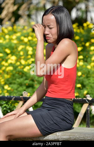 An A Tearful Female Woman Stock Photo - Alamy