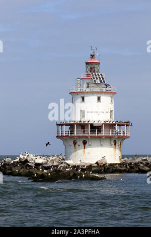 Brandywine Shoal Light marking the north side of the ship channel in ...