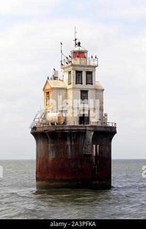 The Fourteen Foot Bank Lighthouse in the Delaware Bay was the first ...