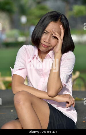Worrisome Beautiful Female Stock Photo - Alamy