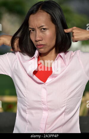 Silent Pretty Diverse Adult Female Stock Photo - Alamy