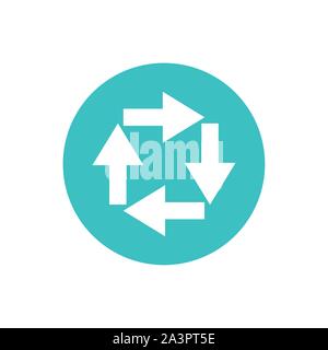 bright Circle Arrows Flow Icon. vector illustration colorful life cycle ...