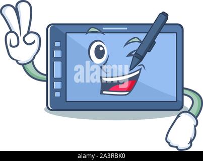 Finger graphic tablet on the mascot table Stock Vector Image & Art - Alamy