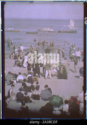 Sunday at Rye Beach, New York. Genthe photograph collection Stock Photo ...