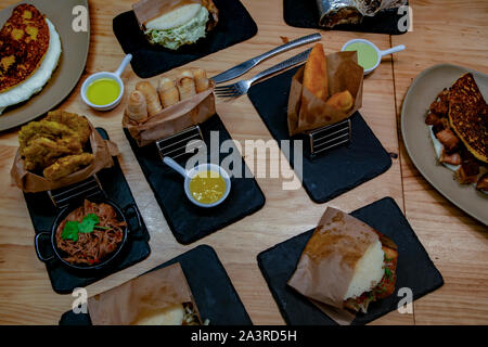 Variety of typical dishes of Colombian gastronomy. Picada, tripe, San ...