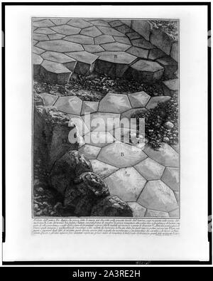 Surface and substrata layers of Roman road construction Stock Photo - Alamy