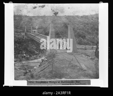Suspension Bridge at Rattlesnake Bar, American River, Placer County ...