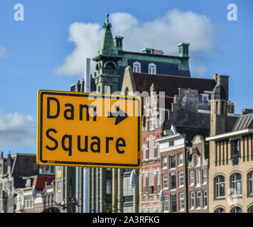 Amsterdam street direction sign guidepost historic sides Stock Photo ...