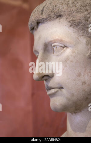 Caesar Augustus, the first emperor of Ancient Rome. Bronze monumental ...