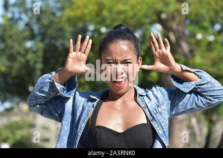 Female Making Funny Faces Stock Photo - Alamy
