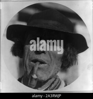 Tatra mountaineer smoking pipe; head; Poland. Title and other ...
