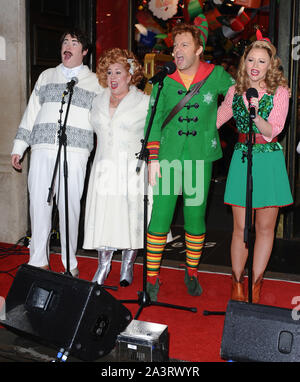 Kimberley Walsh, Ben Forster and Graham Lappin perform on stage during ...