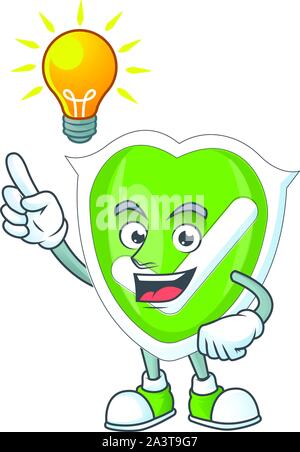 Thinking checkmark shield with cartoon character shape Stock Vector ...