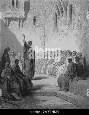 Book of Acts. St. Paul preaching to the Thessalonians. (I Thessalonians ...