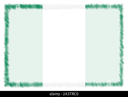 Border made with Nigeria national flag. Brush stroke frame. Template ...