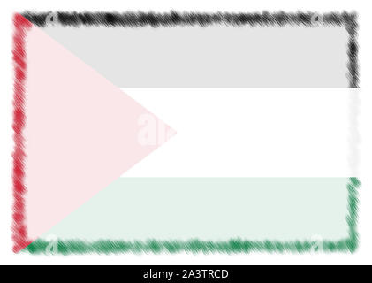 Border made with Palestine national flag. Brush stroke frame. Template ...