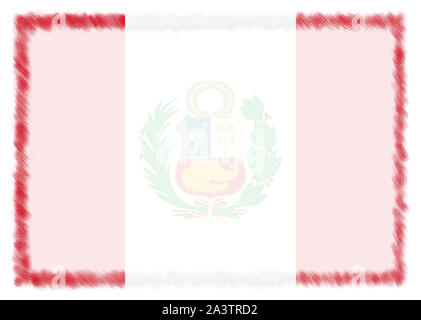 Border made with Peru national flag. Brush stroke frame. Template ...