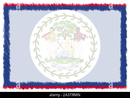 Border made with Belize national flag. Brush stroke frame. Template ...