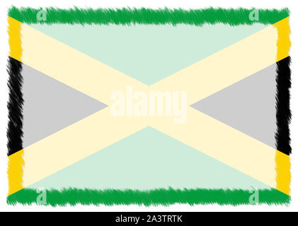 Border made with Jamaica national flag. Brush stroke frame. Template ...