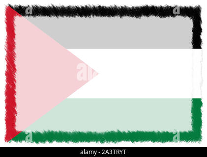 Border made with Palestine national flag. Brush stroke frame. Template ...