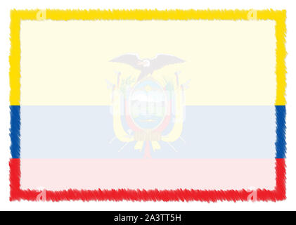 Border made with Ecuador national flag. Brush stroke frame. Template ...