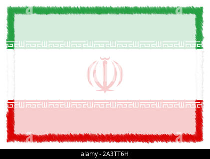 Border made with Iran national flag. Brush stroke frame. Template ...