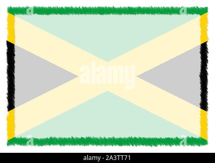 Border made with Jamaica national flag. Brush stroke frame. Template ...