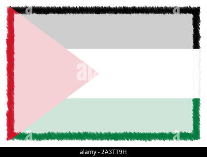 Border made with Palestine national flag. Brush stroke frame. Template ...