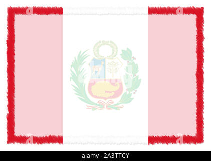 Border made with Peru national flag. Brush stroke frame. Template ...