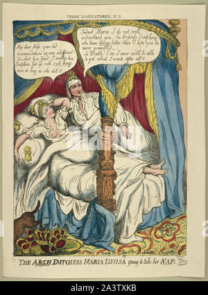 The arch dutchess Maria Louisa going to take her NAP. British Cartoon ...