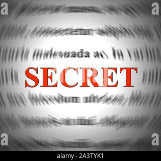 Secret Definition Showing Meaning Means And Hidden Stock Photo - Alamy