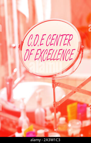 Handwriting text C.O.E. Center Of Excellence, Conceptual photo being ...